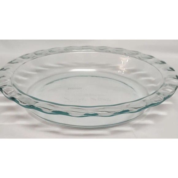 Pyrex | Kitchen | Pyrex Glass Deep Dish Pie Pan 95 Clear Blue Tint ...